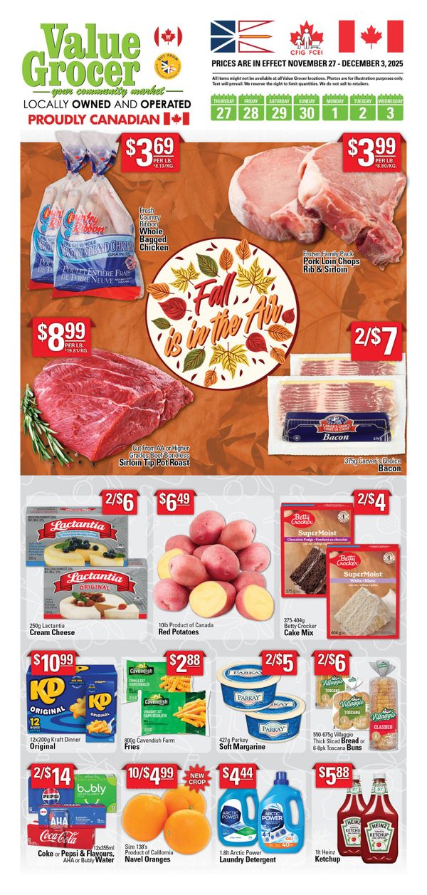 Value Grocer Flyer November 27 to December 3