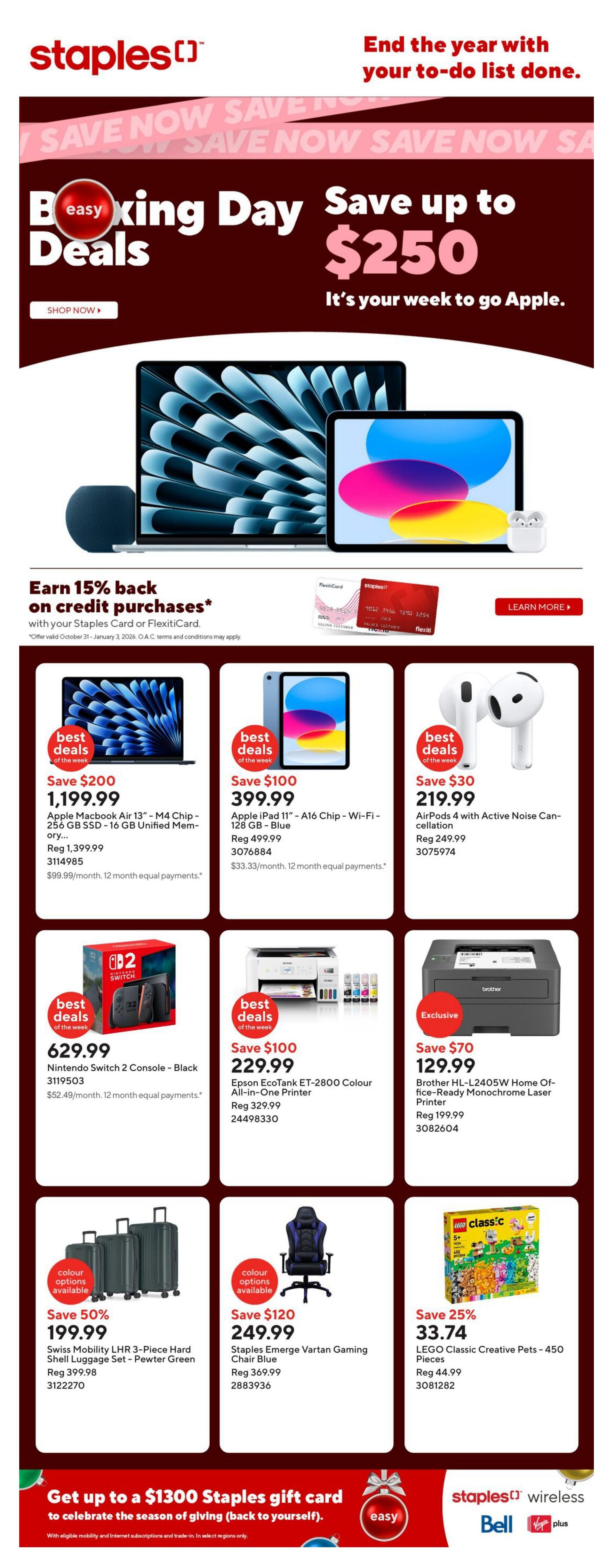 Staples Boxing Week Flyer December 25 to 30