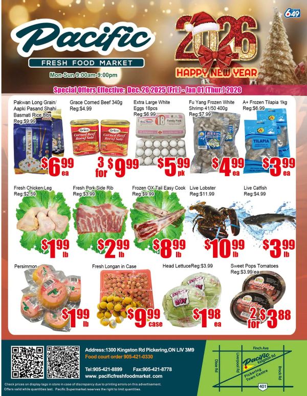 Pacific Fresh Food Market (Pickering) Flyer December 26 to January 1