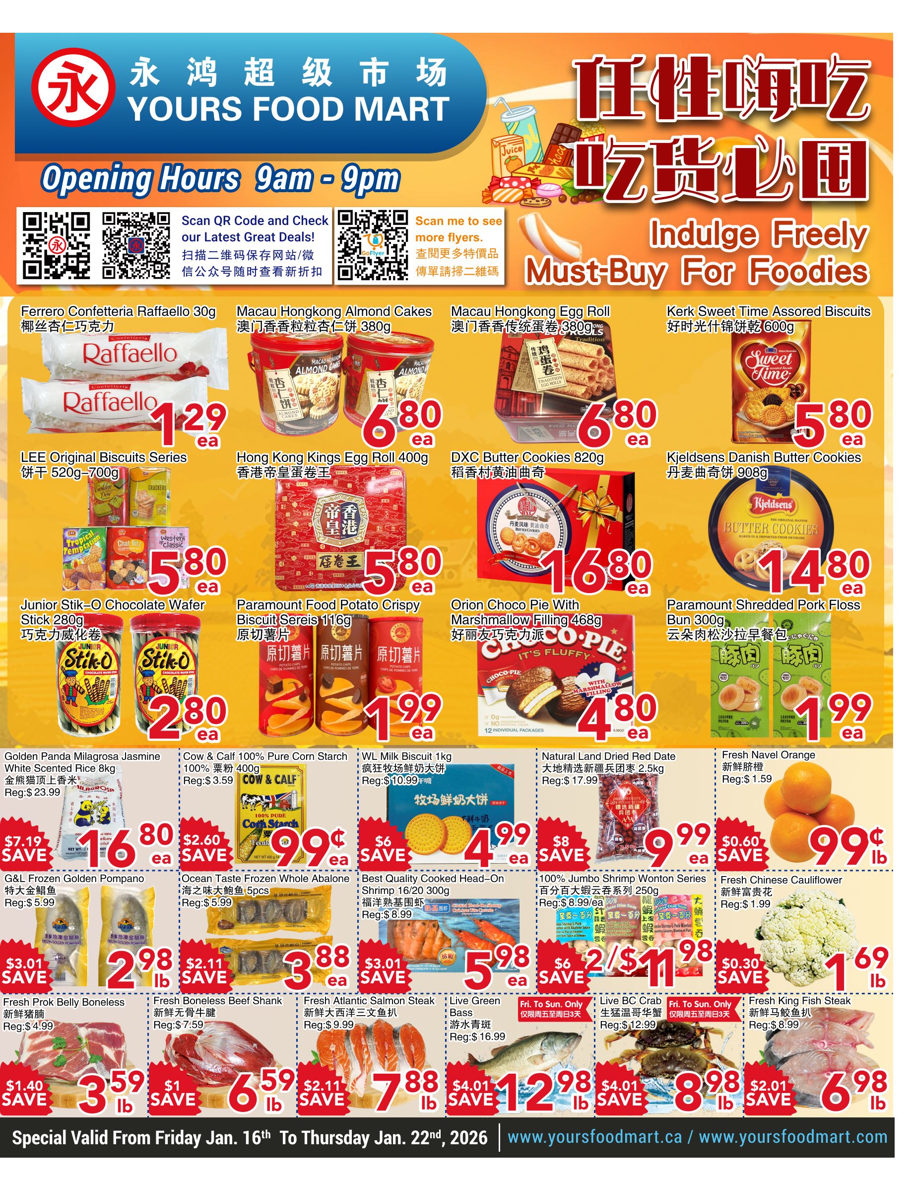 Yours Food Mart Flyer January 16 to 22