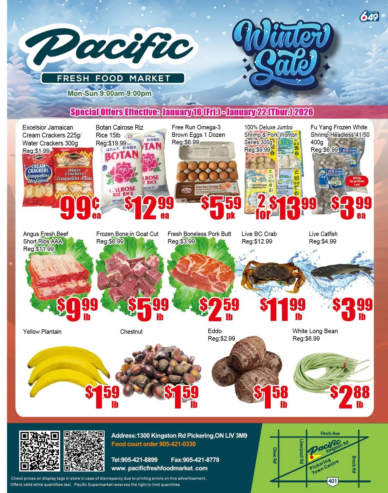 Pacific Fresh Food Market (Pickering) Flyer January 16 to 22