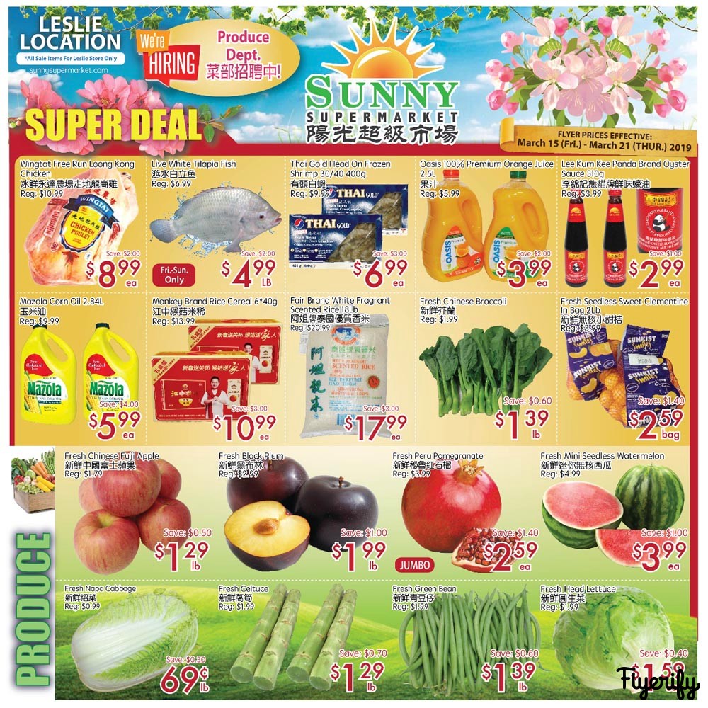 Sunny Supermarket (Leslie) Flyer March 15 to 21 Canada