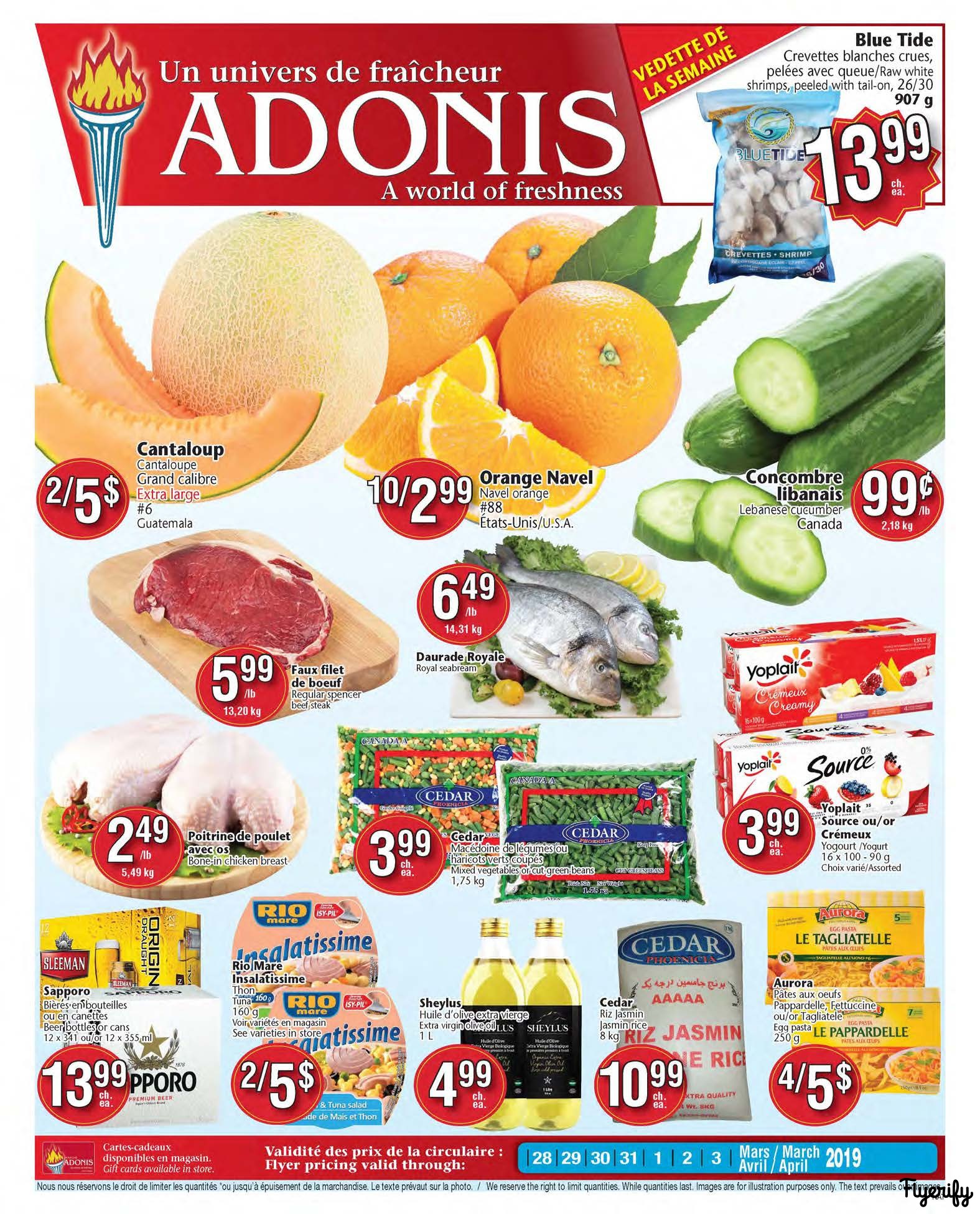 Marche Adonis (QC) Flyer March 28 to April 3 Canada