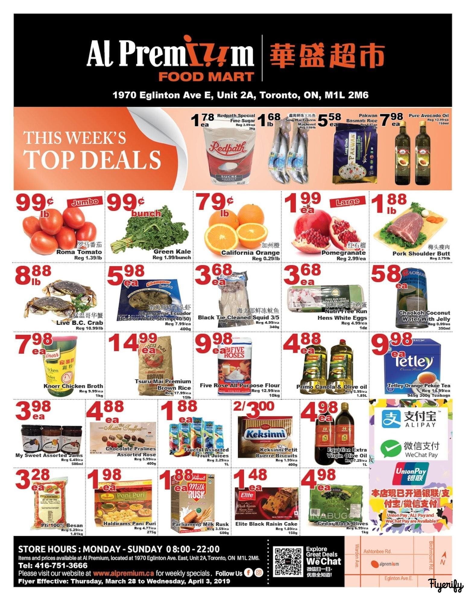Al Premium Food Mart (Eglinton Ave.) Flyer March 28 to April 3 Canada