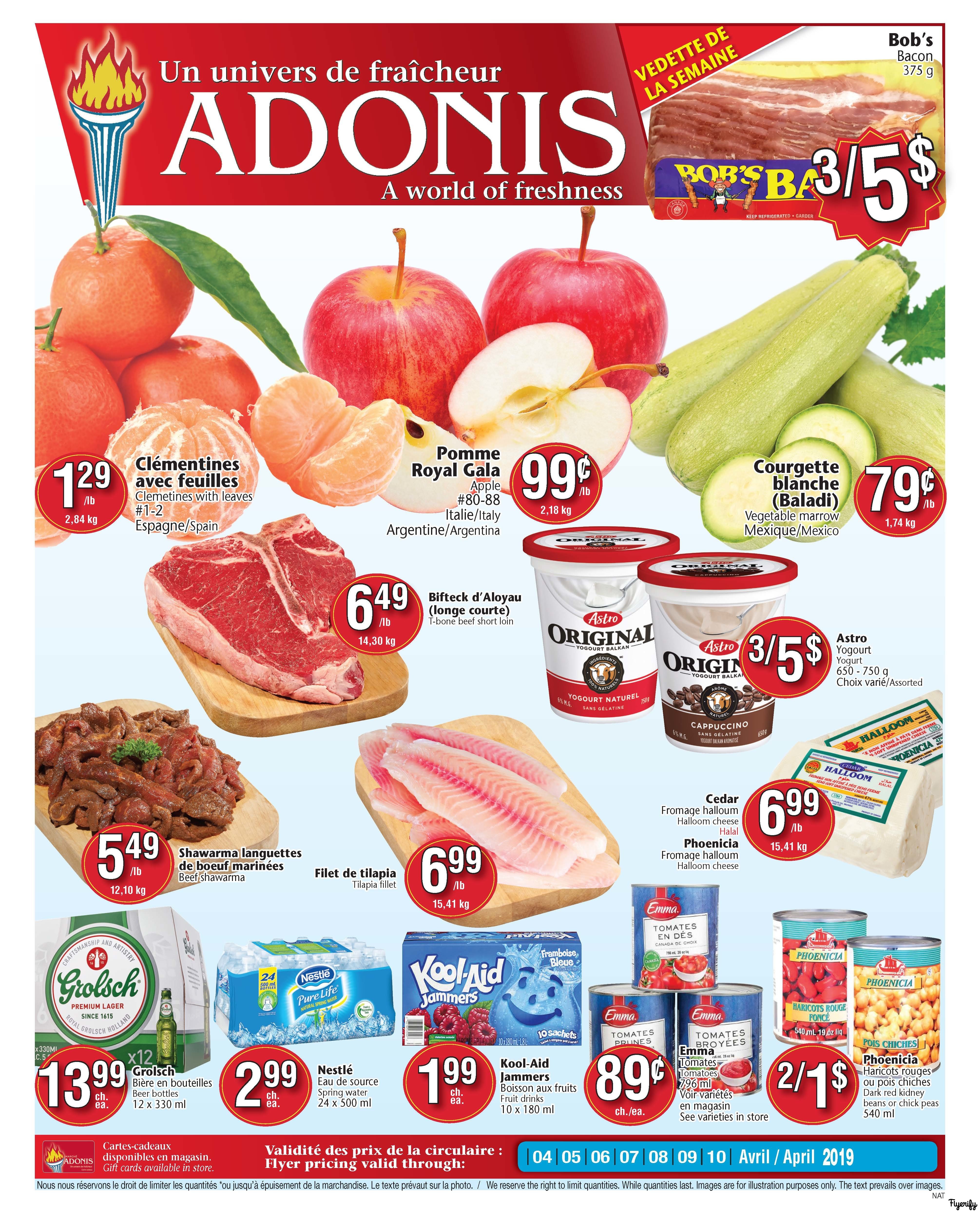 Marche Adonis (QC) Flyer April 4 to 10 Canada