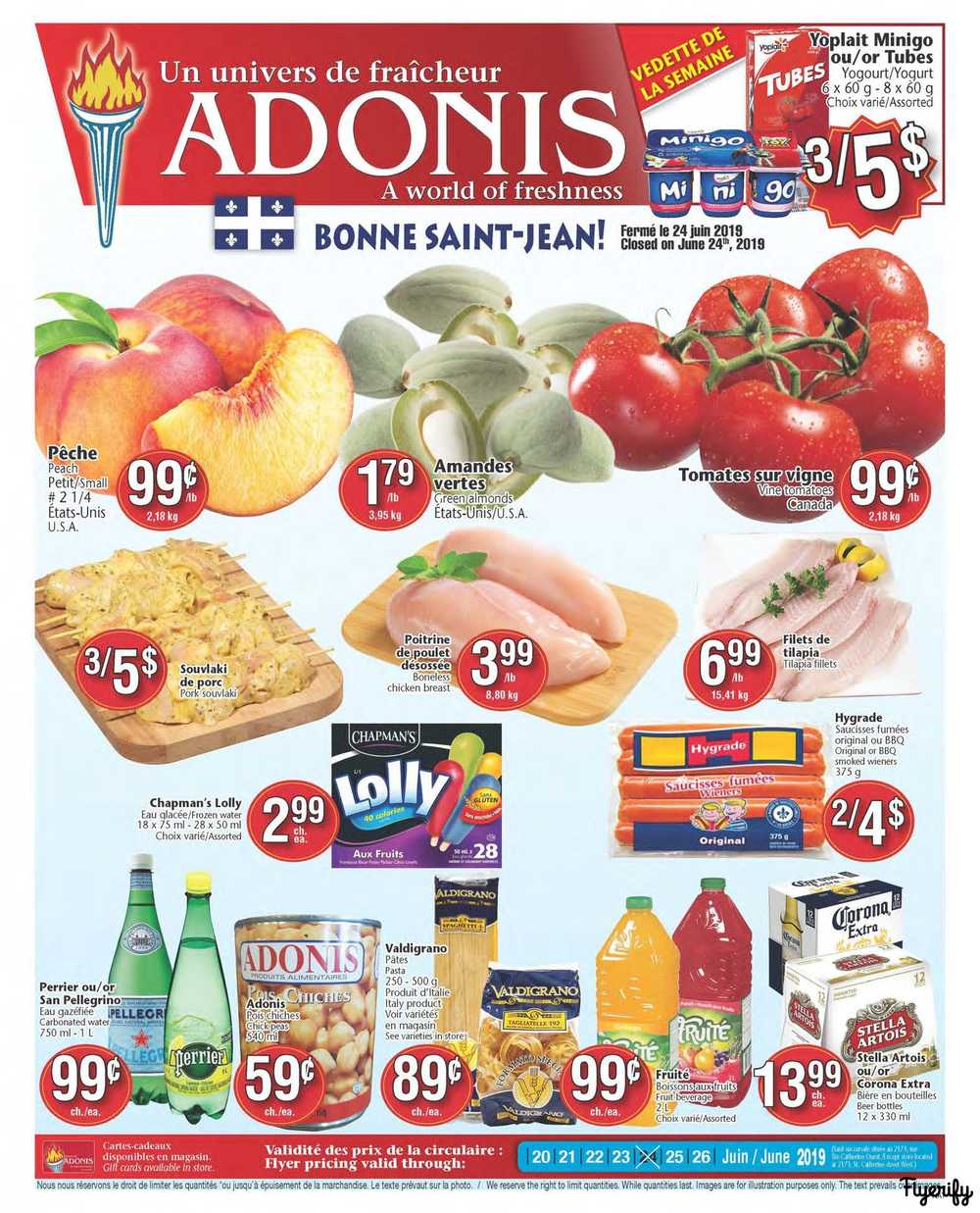 Marche Adonis (QC) Flyer June 20 to 26 Canada