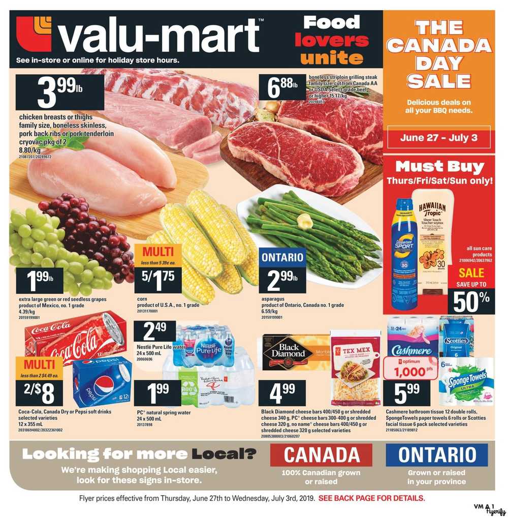 Valu-mart Flyer June 27 to July 3 Canada