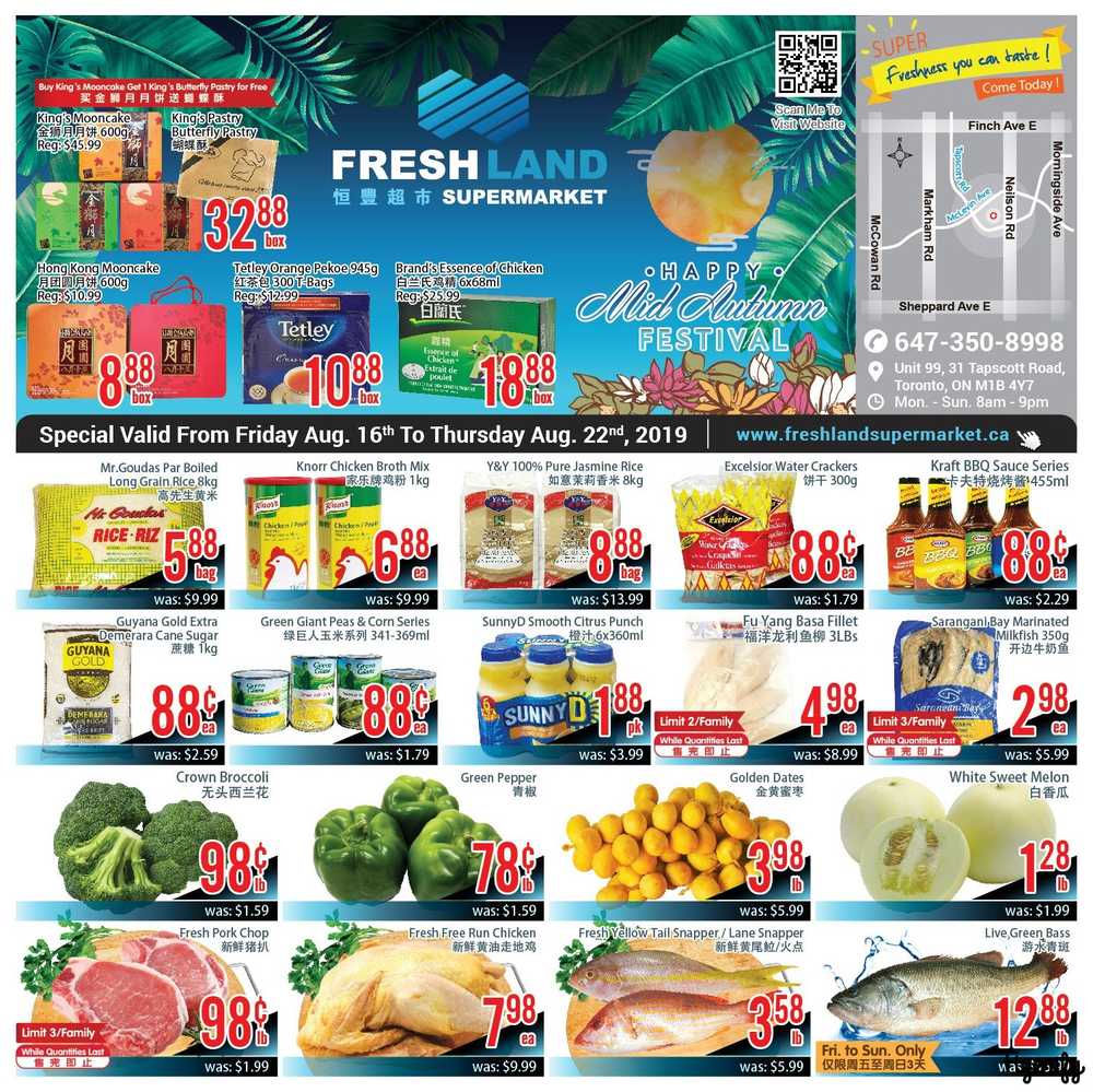 FreshLand Supermarket Flyer August 16 to 22 Canada