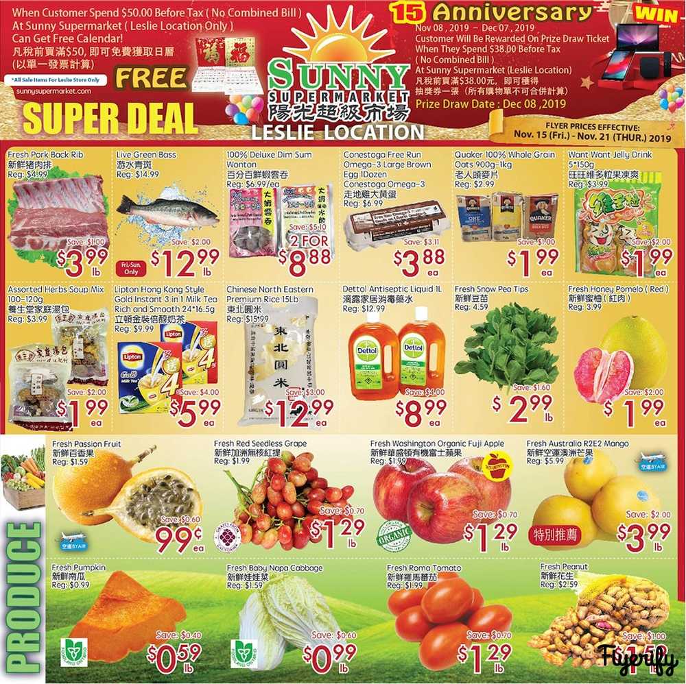 Sunny Supermarket (Leslie) Flyer November 15 to 21 Canada