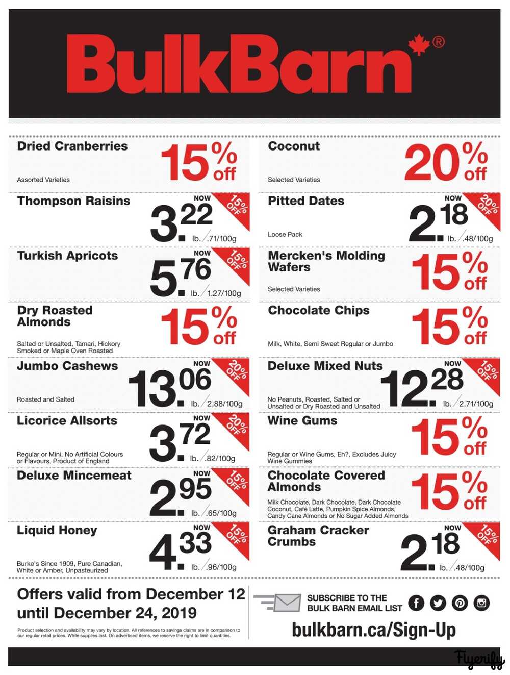 Bulk Barn Flyer December 12 to 24 Canada