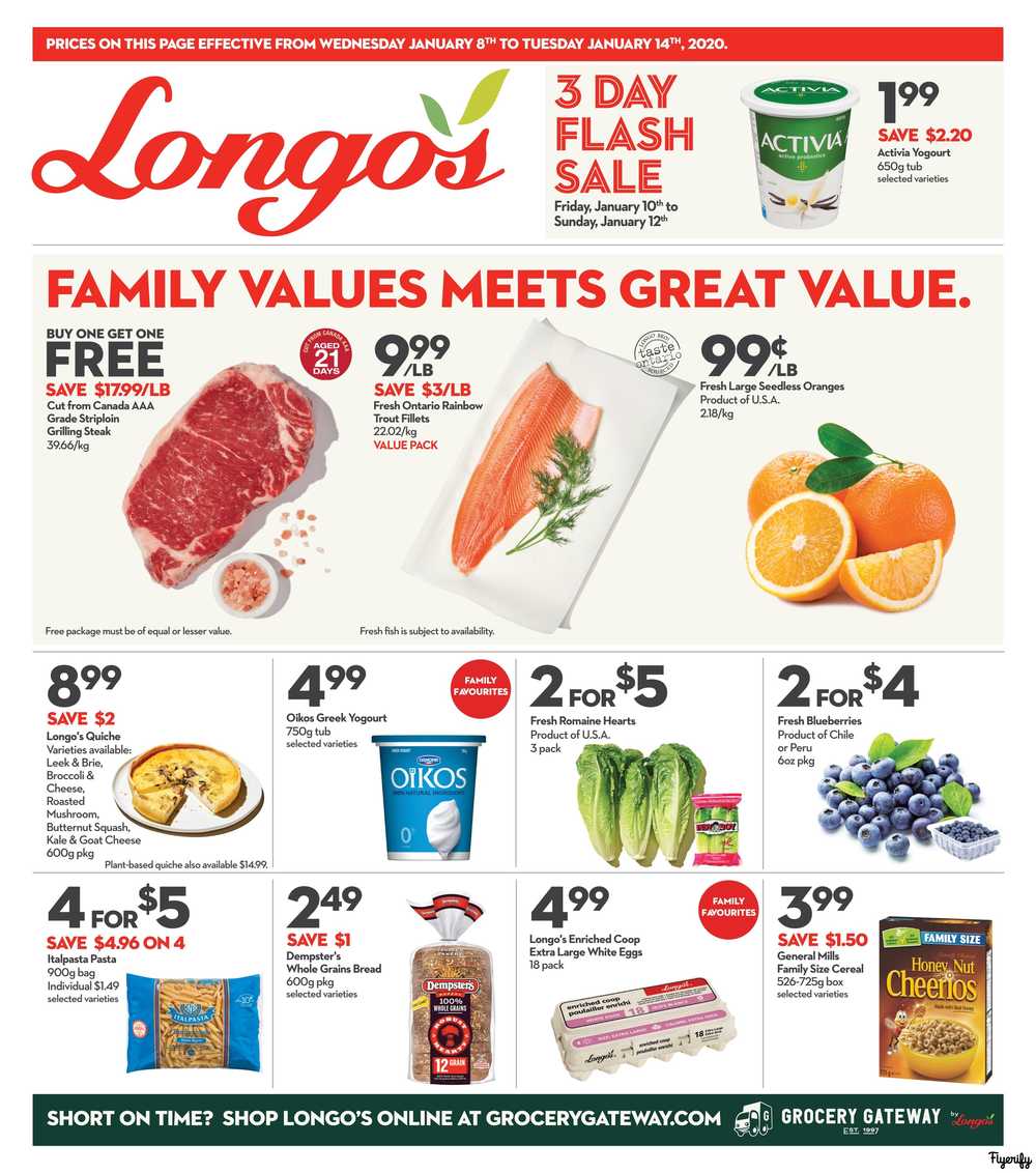 Longo's Flyer January 8 to 14 Canada