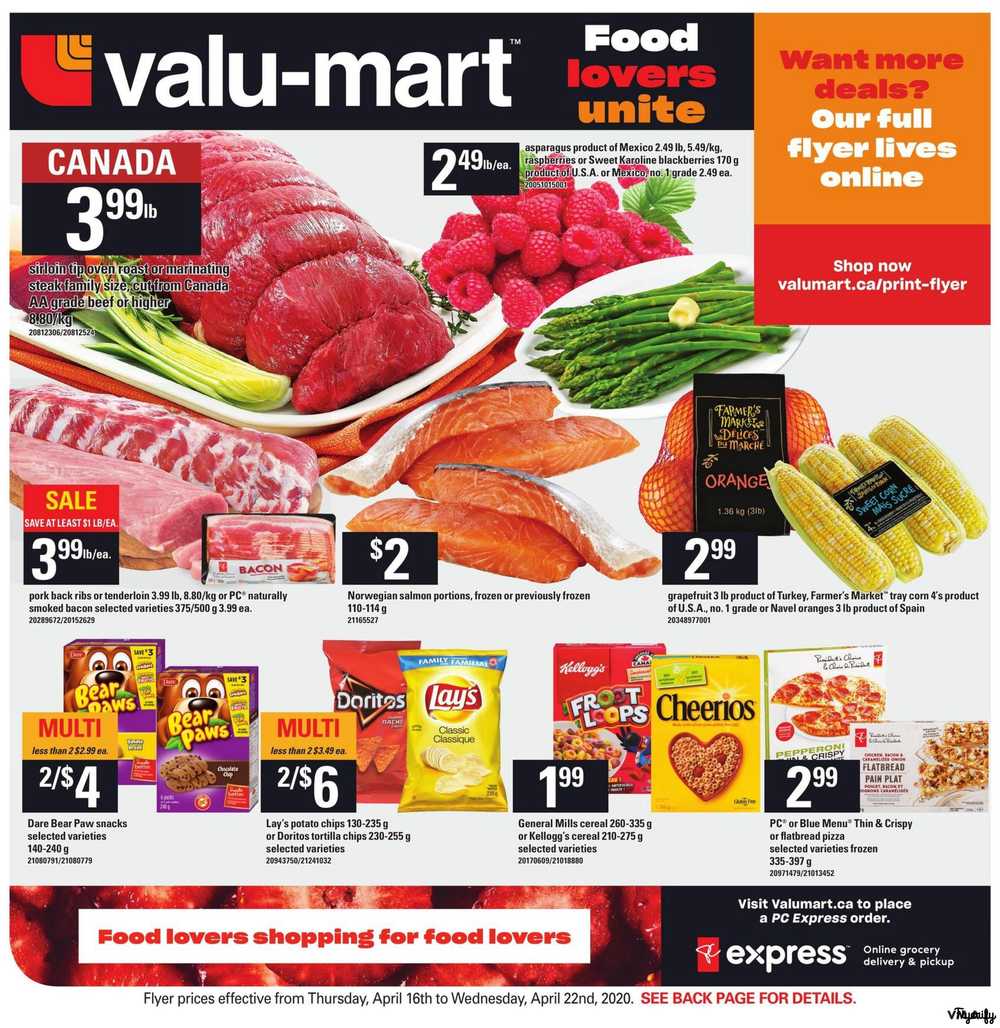 Valu-mart Flyer April 16 to 22 Canada