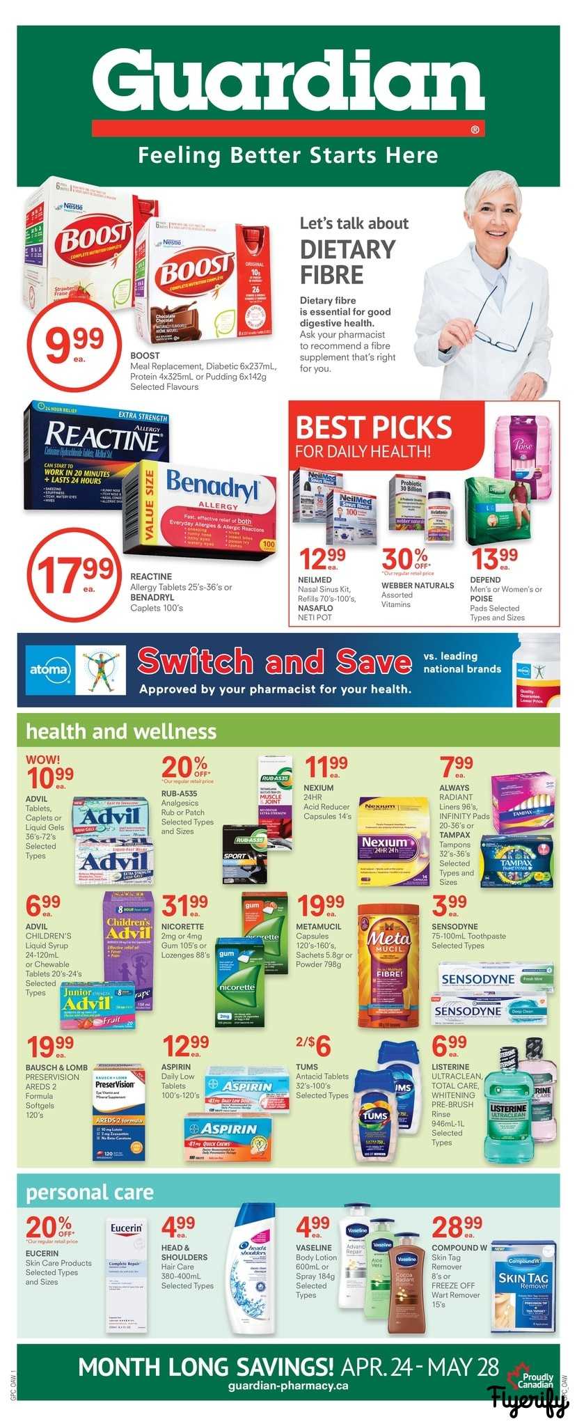 Guardian Pharmacy Flyer April 24 to May 28 Canada