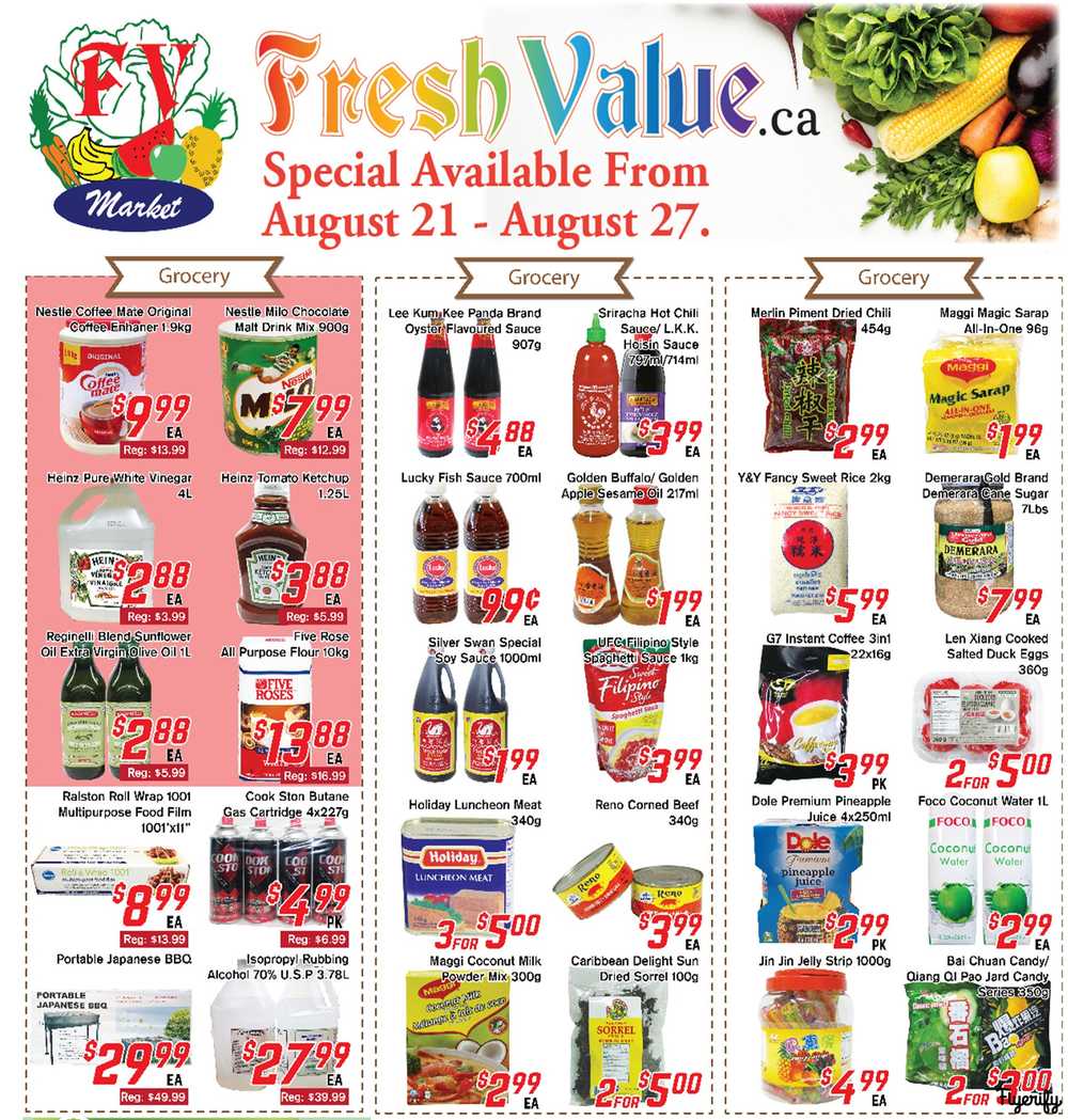 Fresh Value Flyer August 21 to 27 Canada