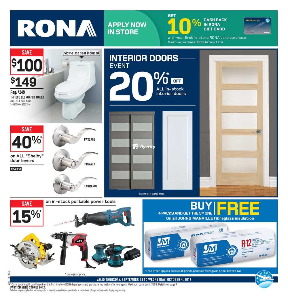 Rona (ON) Flyer September 28 to October 4 Canada