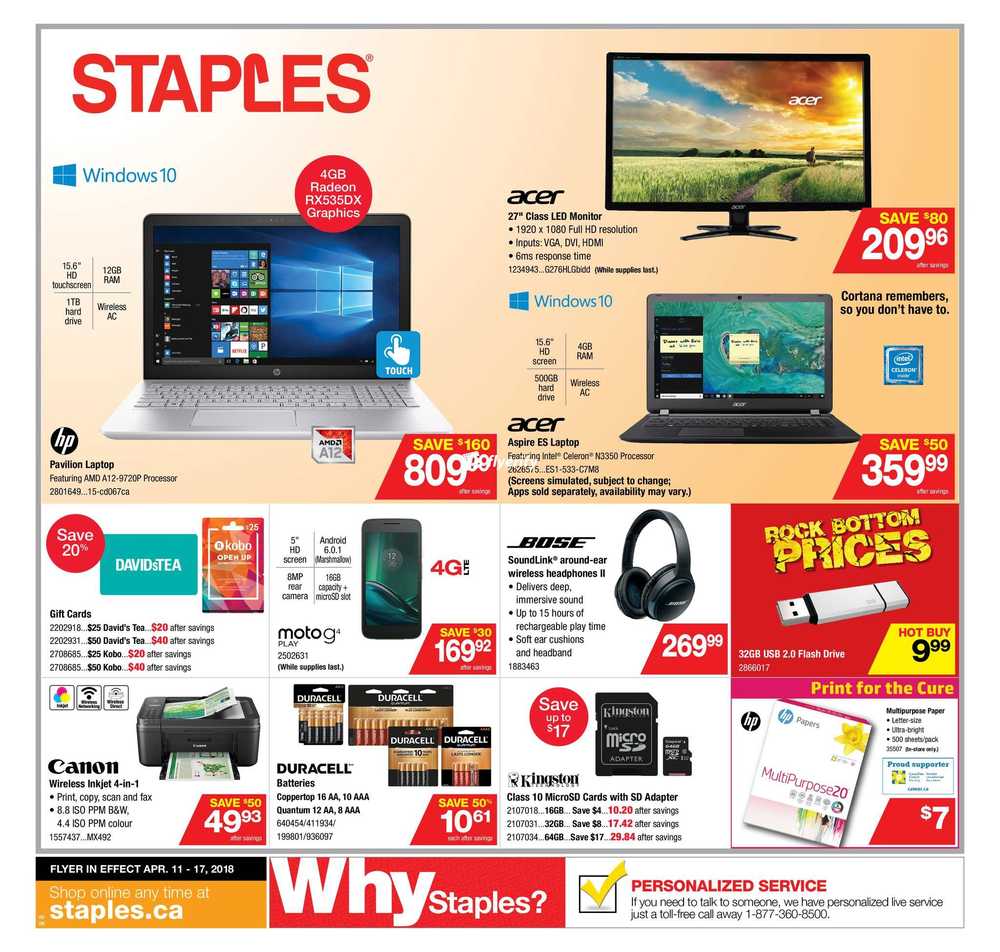 Staples Flyer April 11 To 17 Canada